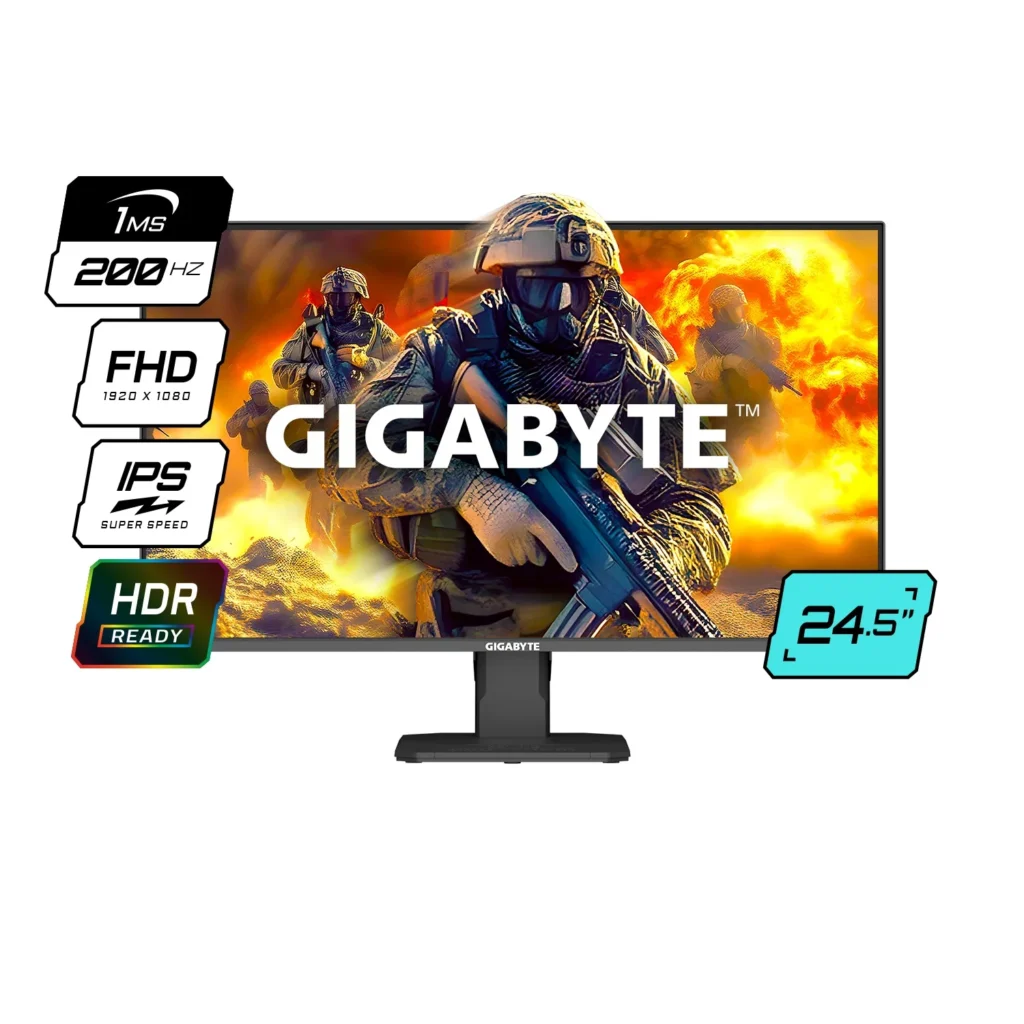 Monitor GAMER GIGABYTE 25″ 200Hz SS IPS FHD (1920 x 1080) 1MS GS25F2 24 ...
